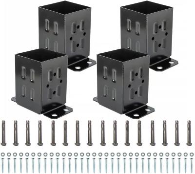China Stable 1.4KG Steel Powder Coated Anchor Support for 4x4 Wood Fence Base Bracket 7inch for sale