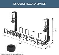 China Non-folding Rack Carbon Steel Cable Tray Basket for Standing Desk in Office and Home for sale