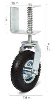 China 8-Inch Spring Gate Wheel 360 Degree Swivel Casters Kit Flat Free Tire And Suspension for sale
