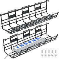 China Under Desk Cable Management Tray with Hook Type Installation No Drill Steel Organizer for sale