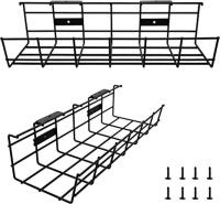 China Under Desk Cable Management Tray with Hook Type Installation No Drill Steel Organizer for sale