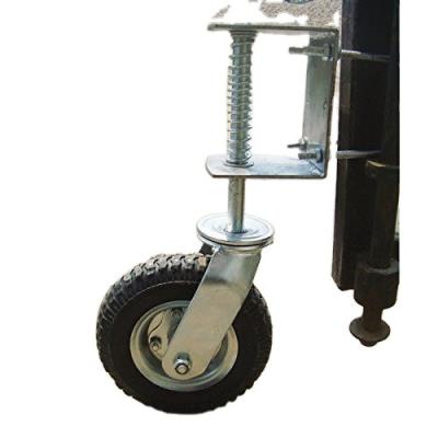 China 4in Heavy Duty Rubber Wheel Spring Loaded Gate Caster 360 Degree Rotation for sale