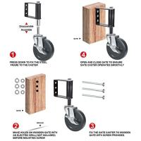 China 4in Heavy Duty Rubber Wheel Spring Loaded Gate Caster 360 Degree Rotation for sale