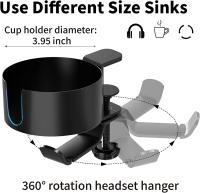China Organize Your Desk with this 2mm Thick Multi-function Cup Holder and Headphone Hanger for sale