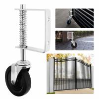 China House Outdoor Garden Fence Gate Wheel in Black Powder Coated Metal Sliding Design for sale