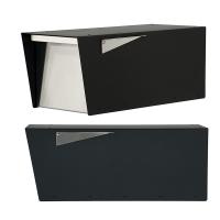China Garden Modern Design Mailbox Post Mount Black Powder Coated Steel Heavy Duty Curbside Welded Mailbox for sale