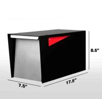 China Garden Modern Design Mailbox Post Mount Black Powder Coated Steel Heavy Duty Curbside Welded Mailbox for sale