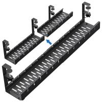 China No Drilling Required Under Desk Cable Management Metal Tray Cord Organizer with Clamp for sale