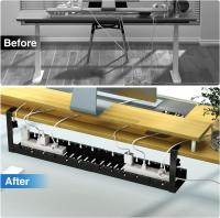 China No Drilling Required Under Desk Cable Management Metal Tray Cord Organizer with Clamp for sale