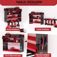 China Garage Organization Simplified with 4 Drill Slots Wall Mounted Power Tool Organizer for sale