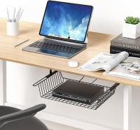 China Plant Fiber Type Under Desk Slideable Drawer for No Drill Cable Management Tray Basket for sale