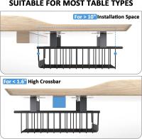 China Plant Fiber Type Under Desk Slideable Drawer for No Drill Cable Management Tray Basket for sale
