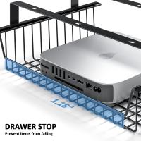 China Plant Fiber Type Under Desk Slideable Drawer for No Drill Cable Management Tray Basket for sale