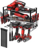 China Rectangle Universal Style Drill Holder Metal Wire Power Tool Organizer for Wall Mount for sale