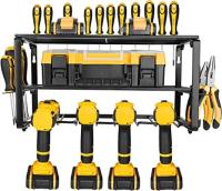 China Rectangle Universal Style Drill Holder Metal Wire Power Tool Organizer for Wall Mount for sale