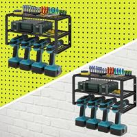China Carbon Steel Garage Tool Organizer 3 Layers Metal Rack Storage Wall Mount Drill Holder for sale