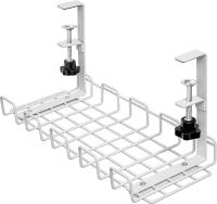 China Non-folding Rack Under Desk Cord Organizer with Clamp Sturdy Metal Desk Cable Tray for sale