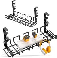 China No Drill Cable Management Tray Under Desk for Organizing Cords in Living Room for sale