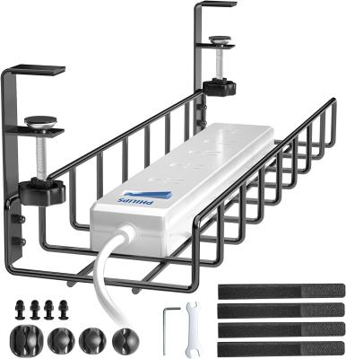 China Under Desk Cord Management Tray with Clamps Metal and Fixed Support Construction for sale