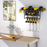 China Heavy Duty Floating Tool Shelf Organizer Wall Mounted Garage Storage Rack for Handheld Power Tools for sale