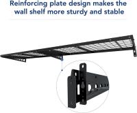 China Single Tier Metal Garage Storage Wall Shelving Mounted Heavy Duty Sturdy Wall Shelves Strong Garage Organiser for sale