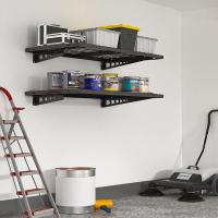 China Single Tier Metal Garage Storage Wall Shelving Mounted Heavy Duty Sturdy Wall Shelves Strong Garage Organiser for sale