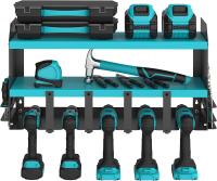 China Logo Shape Pegboard Power Tool Organizer with 5 Drill Slots and Screwdriver Holder for sale