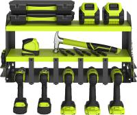 China Logo Shape Pegboard Power Tool Organizer with 5 Drill Slots and Screwdriver Holder for sale