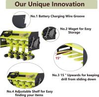 China 2 Layer Pegboard Power Tool Organizer for Garage Workshop Wall Mount Carbon Steel Material for sale