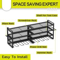 China 4 Layer Garage Tool Organizer Storage with 8 Drill Slots Screwdriver Holder Plier Holder Hammer Holder for sale