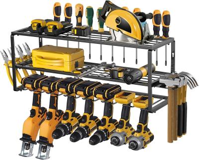China Shape Heavy Duty Metal Tool Shelf Pegboard Power Tool Organizer for Garage Storage for sale