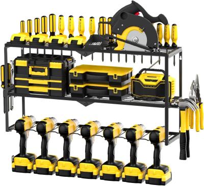 China Fabric Type Pegboard Power Tool Organizer Utility Storage Rack with 7 Cordless Drills for sale