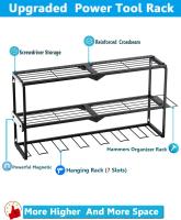 China Fabric Type Pegboard Power Tool Organizer Utility Storage Rack with 7 Cordless Drills for sale