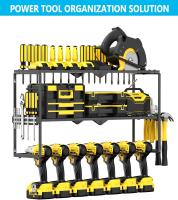 China Fabric Type Pegboard Power Tool Organizer Utility Storage Rack with 7 Cordless Drills for sale