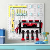 China Power Tool Organizer Storage Rack Garage Wall Mount Cordless Drill Holder Utility Tool Shelf for sale