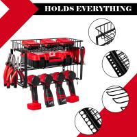 China Power Tool Organizer Storage Rack Garage Wall Mount Cordless Drill Holder Utility Tool Shelf for sale