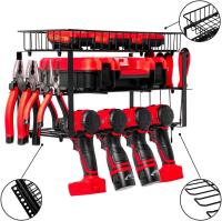 China Power Tool Organizer Storage Rack Garage Wall Mount Cordless Drill Holder Utility Tool Shelf for sale