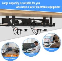 China Large Under Table Cable Management Tray Adjustable Cord Wire Organizer for Standing Desk for sale