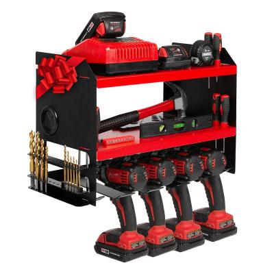 China Organize Your Drills with Iron Power Tool Organizer and Battery Charging Capability for sale