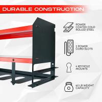 China Carbon Steel 3 Tiers Power Tool Organizer With 5 Slots Drill Holder Wall Mount Heavy Duty Metal Tool Shelf for sale