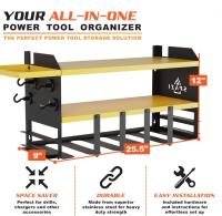 China Metal Type Power Tool Organizer Wall Mount Cordless Drill Tool Holder Storage Rack Tray for sale