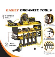 China Metal Type Power Tool Organizer Wall Mount Cordless Drill Tool Holder Storage Rack Tray for sale