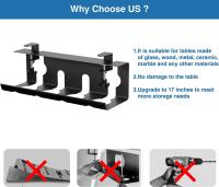 China 17 inch Carbon Steel Under Desk Cable Management Tray for Sustainable Wire Management for sale