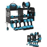 China Wall Mounted Garage Cordless Power Tool Pegboard Hook Organizer Storage Rack 6 Holder for sale