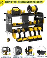 China Wall Mounted Garage Cordless Power Tool Pegboard Hook Organizer Storage Rack 6 Holder for sale