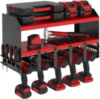 China Extra Large Power Tool Organizer 5 Cordless Drill Holder Charging Station Rack for sale