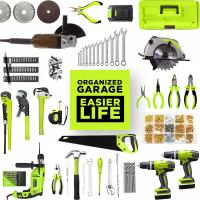 China Plant Fiber Type Cordless Tool Storage Rack Garage Pegboard Organizer with Shape Logo for sale