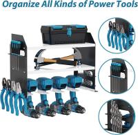 China Double Shelf Power Tool Organizer Saw Holder Charging Station Work Site Storage Box for sale
