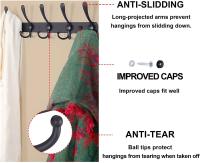 China Multifunctional Wall Mounted Coat Hook Rail Stainless Steel Over Door 5 Tri Hooks Black for sale