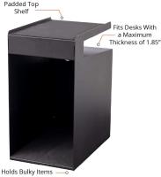 China Black Hidden Solid Top Vertical Metal Hanging Underdesk Drawer Storage Organizer for Standing Desk for sale